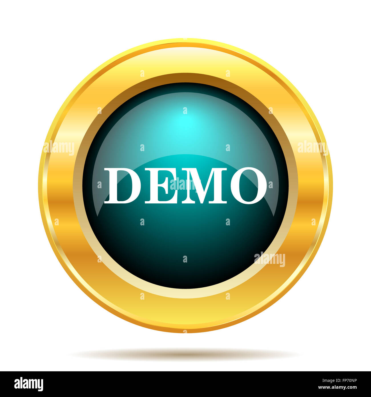 Demo icon. Internet button on white background Stock Photo - Alamy