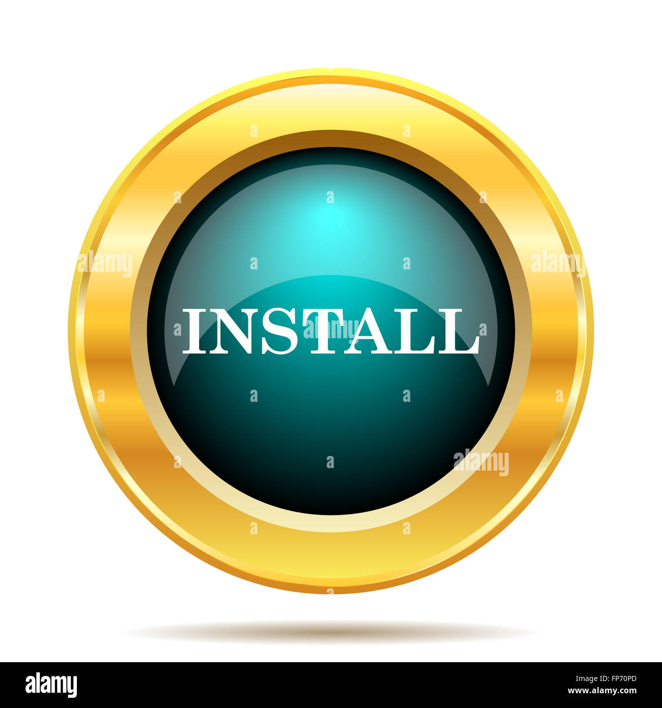 Install icon. Internet button on white background Stock Photo - Alamy