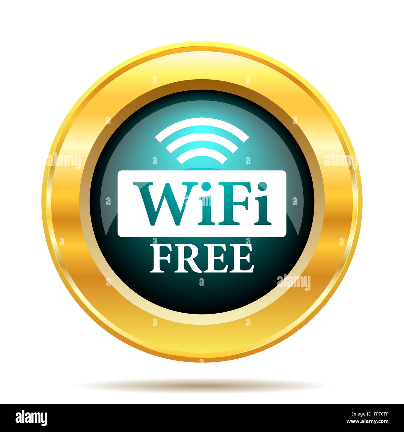 WIFI free icon. Internet button on white background Stock Photo - Alamy
