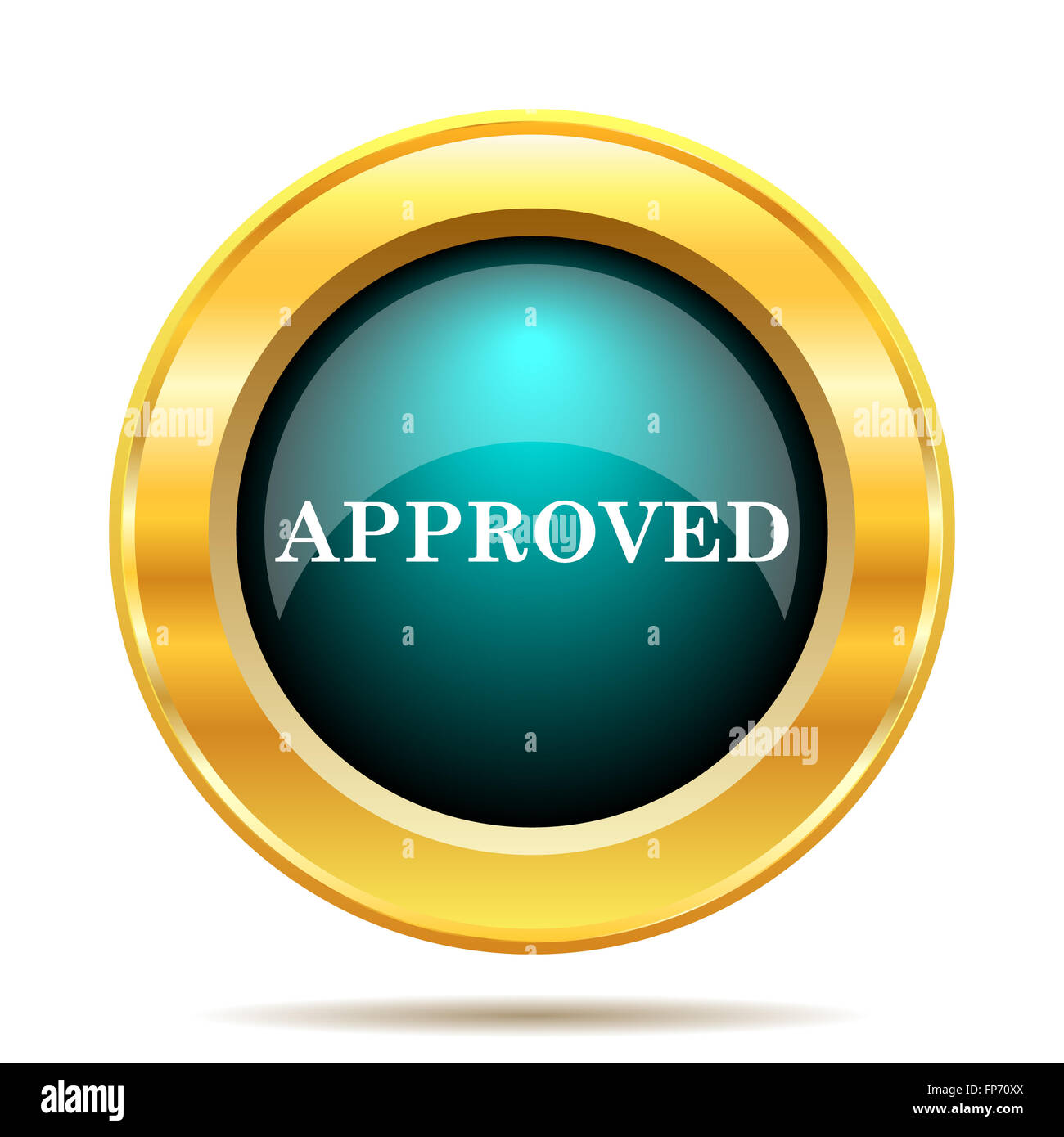 Approved icon. Internet button on white background Stock Photo - Alamy