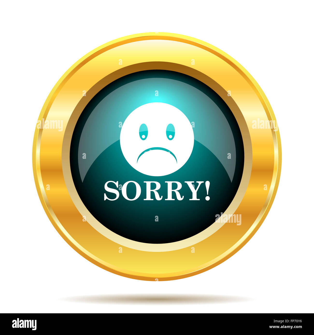 Sorry icon. Internet button on white background Stock Photo - Alamy