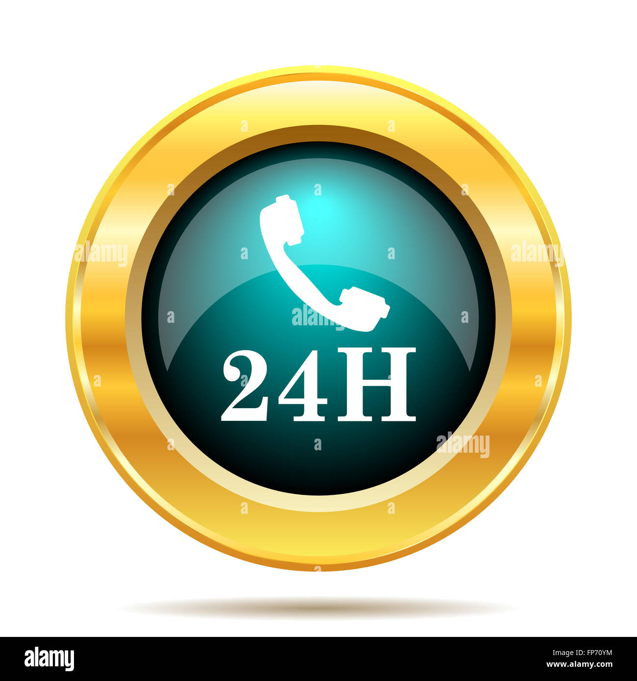 24H phone icon. Internet button on white background Stock Photo - Alamy