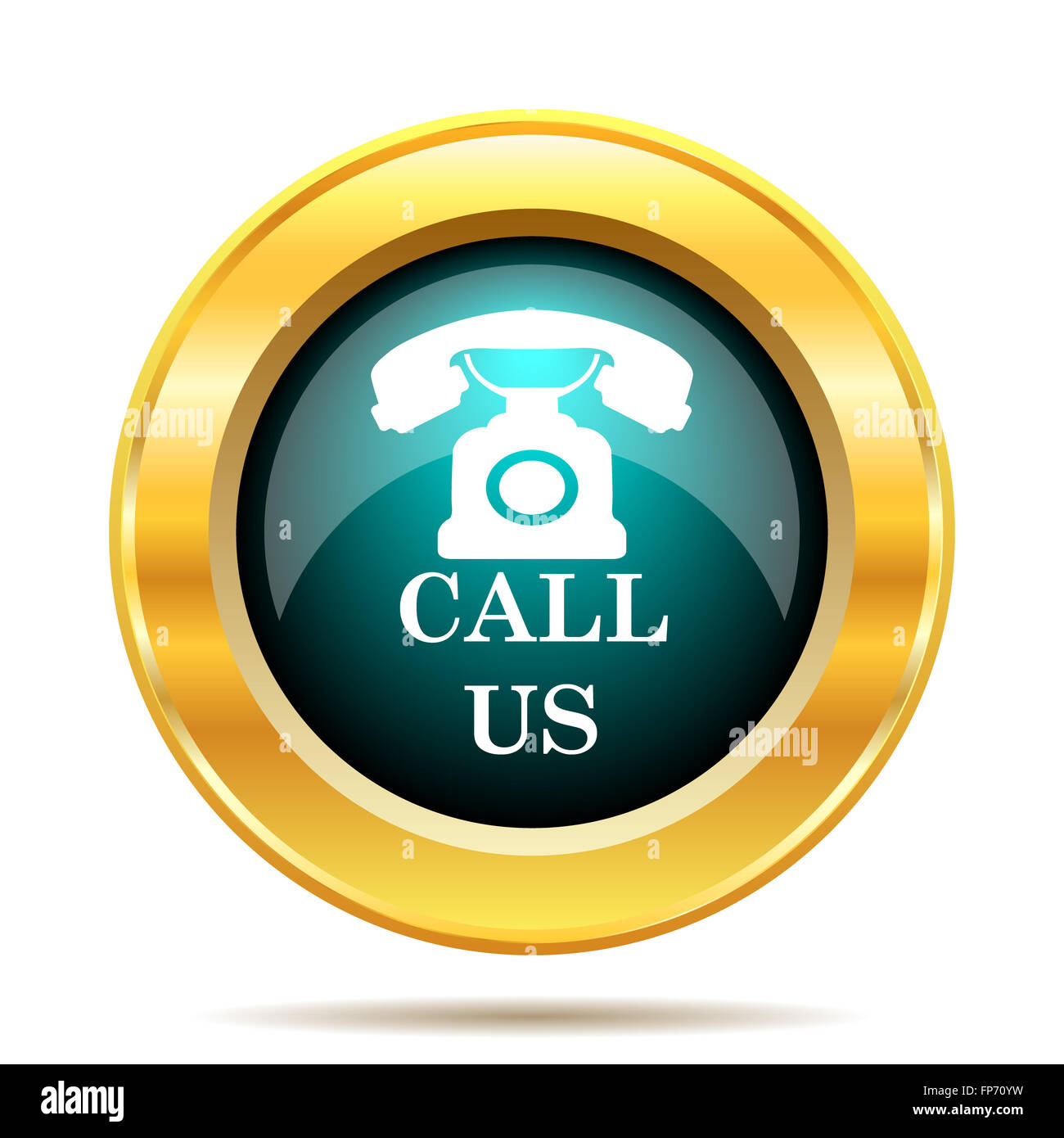 Call us icon. Internet button on white background Stock Photo - Alamy