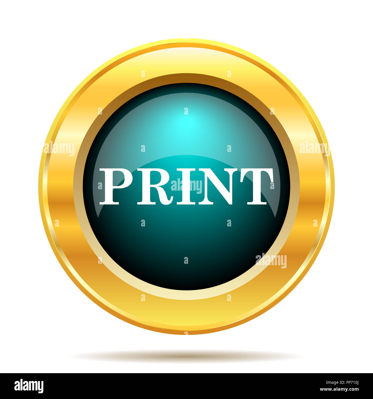 Print icon. Internet button on white background Stock Photo - Alamy