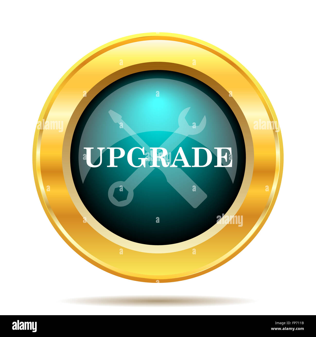 Upgrade icon. Internet button on white background Stock Photo - Alamy