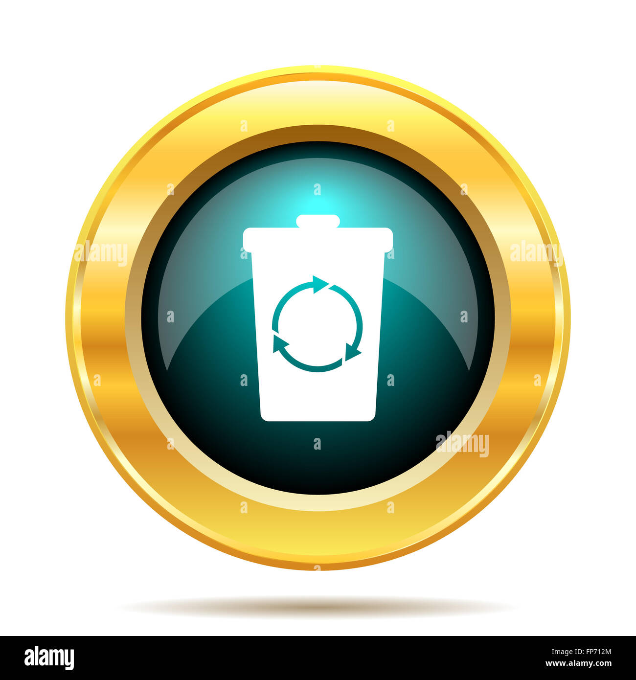 Recycle bin icon. Internet button on white background Stock Photo - Alamy
