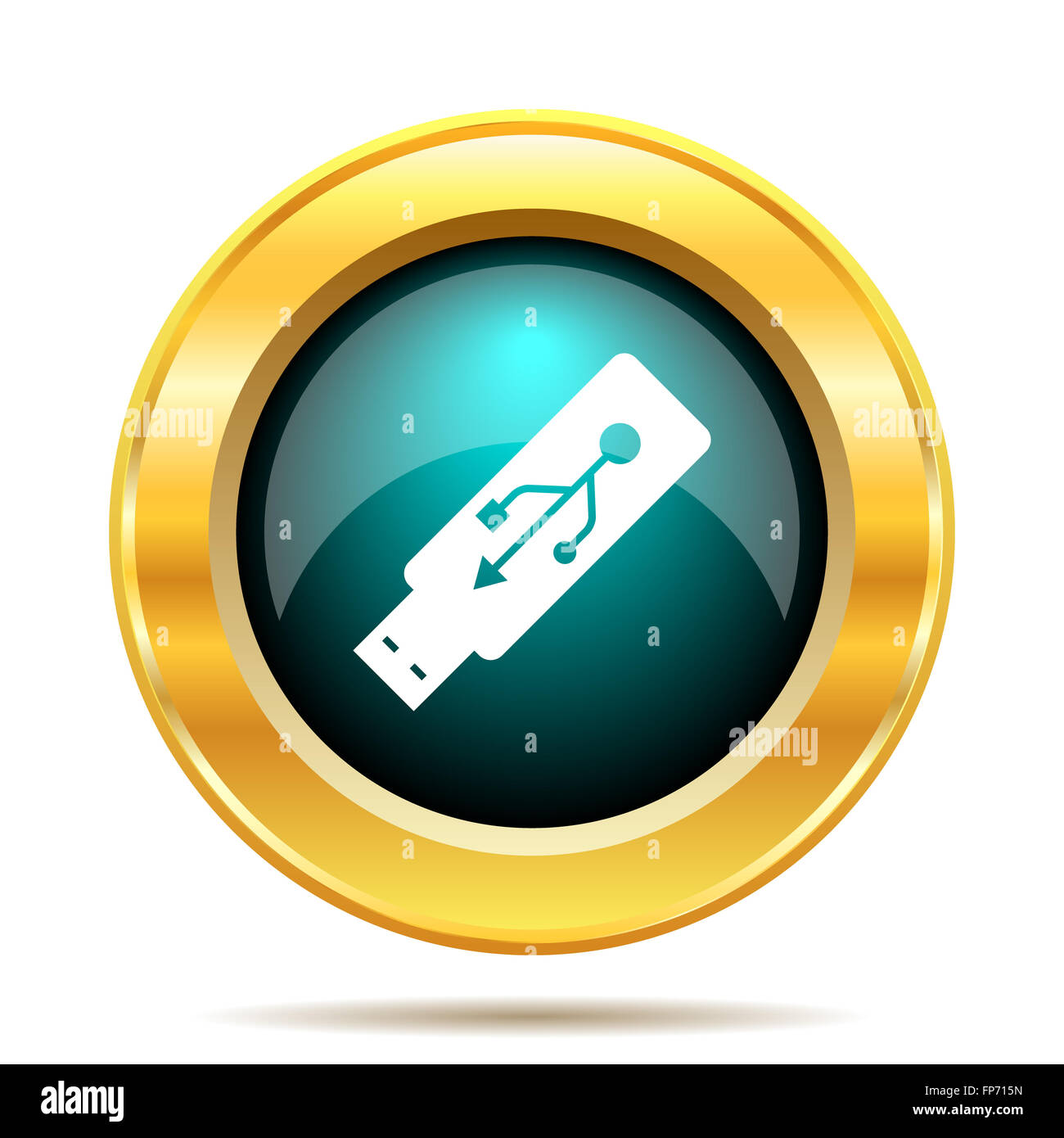 Usb flash drive icon. Internet button on white background Stock Photo ...