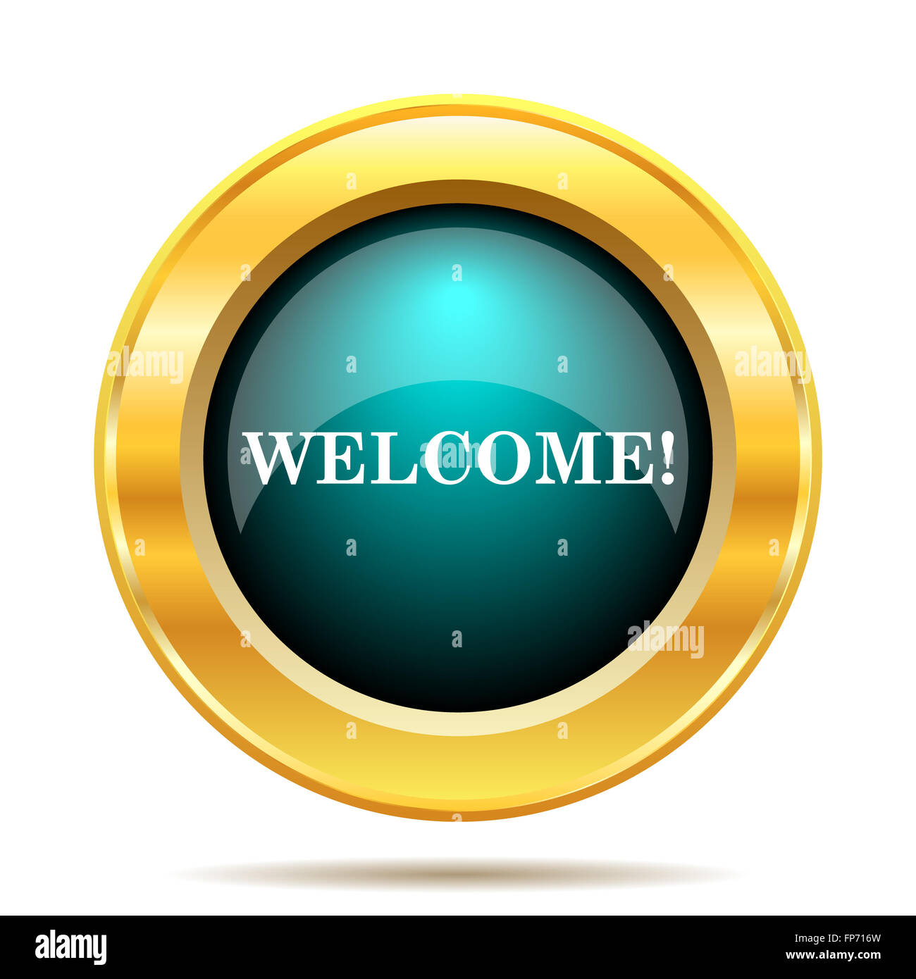 Welcome icon. Internet button on white background Stock Photo - Alamy