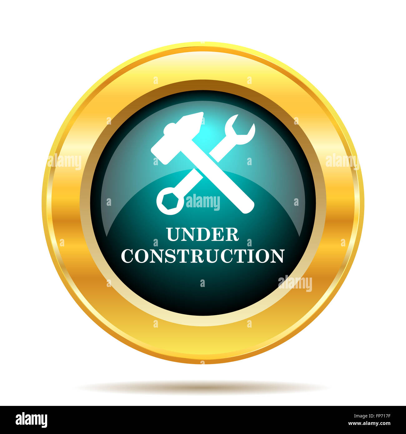Under construction icon. Internet button on white background Stock ...