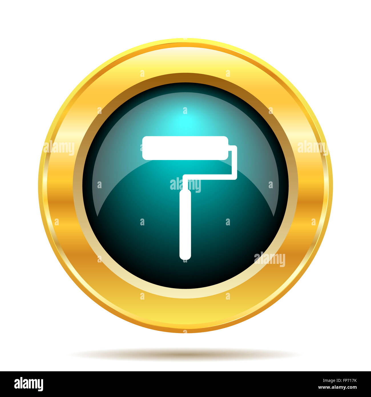 Roller icon. Internet button on white background Stock Photo - Alamy