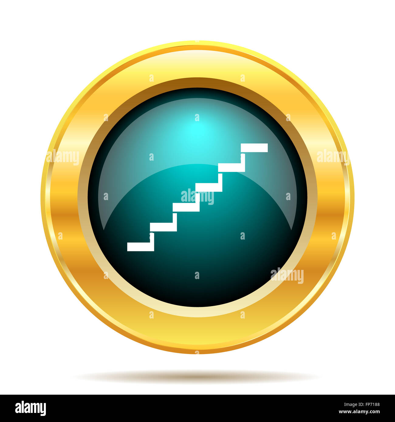 Stairs icon. Internet button on white background Stock Photo - Alamy