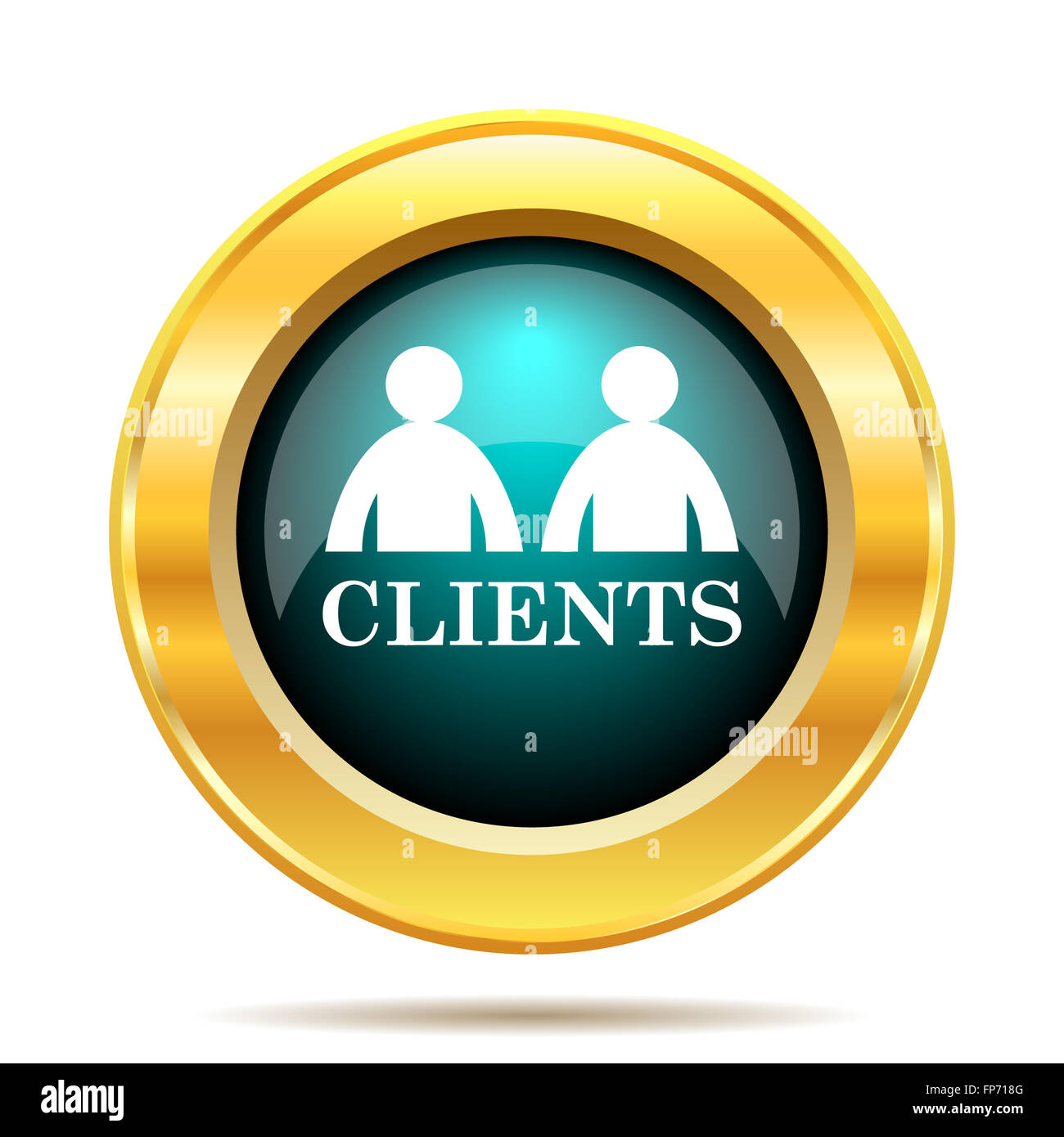 Clients icon. Internet button on white background Stock Photo - Alamy