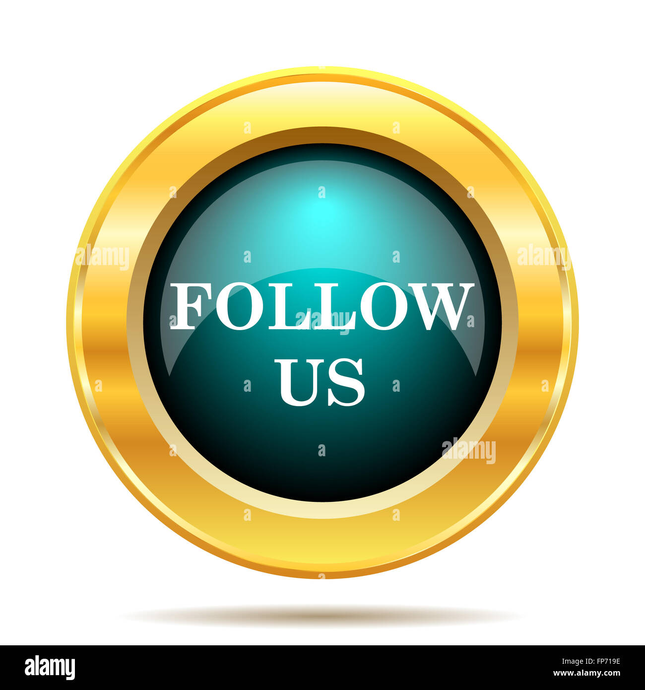 Follow us icon. Internet button on white background Stock Photo - Alamy