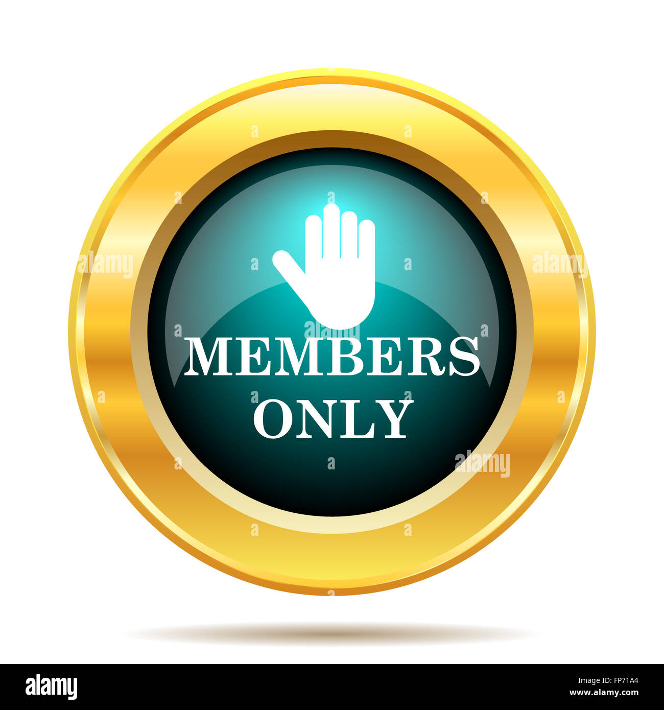 Members only icon. Internet button on white background Stock Photo - Alamy