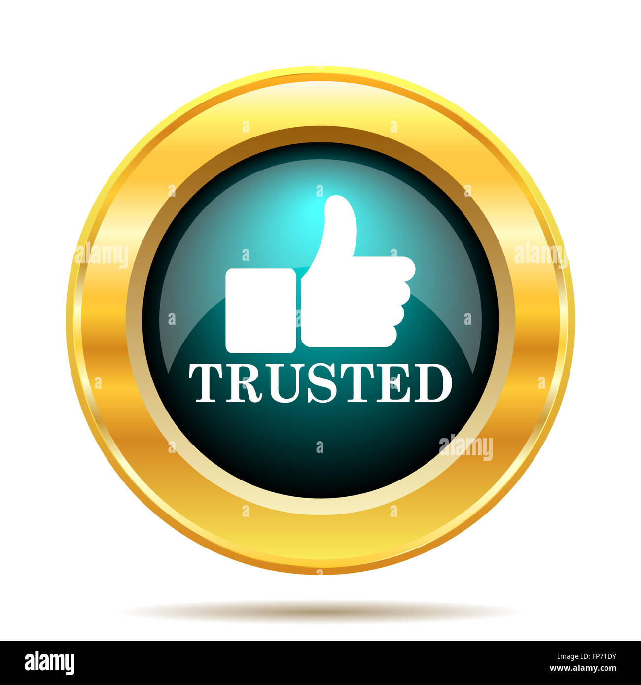 Trusted icon. Internet button on white background Stock Photo - Alamy