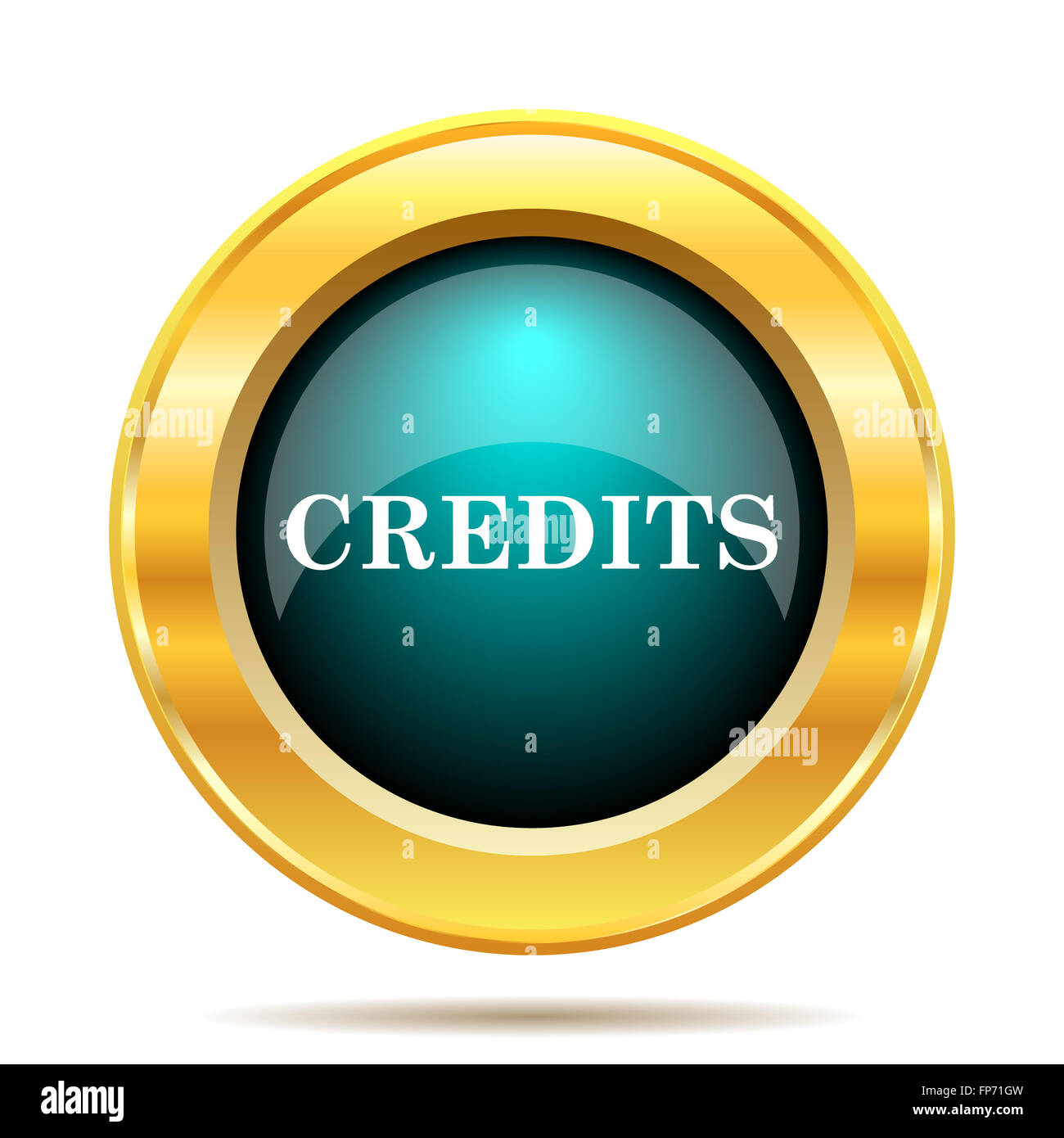 Credits icon. Internet button on white background Stock Photo - Alamy