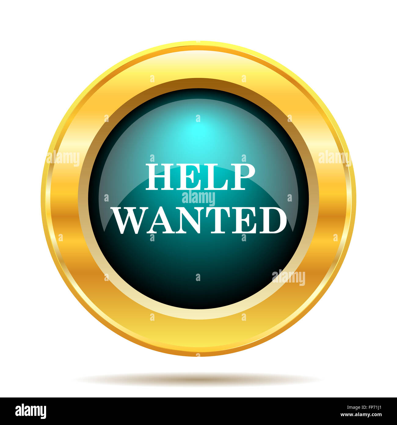 Help wanted icon. Internet button on white background Stock Photo - Alamy