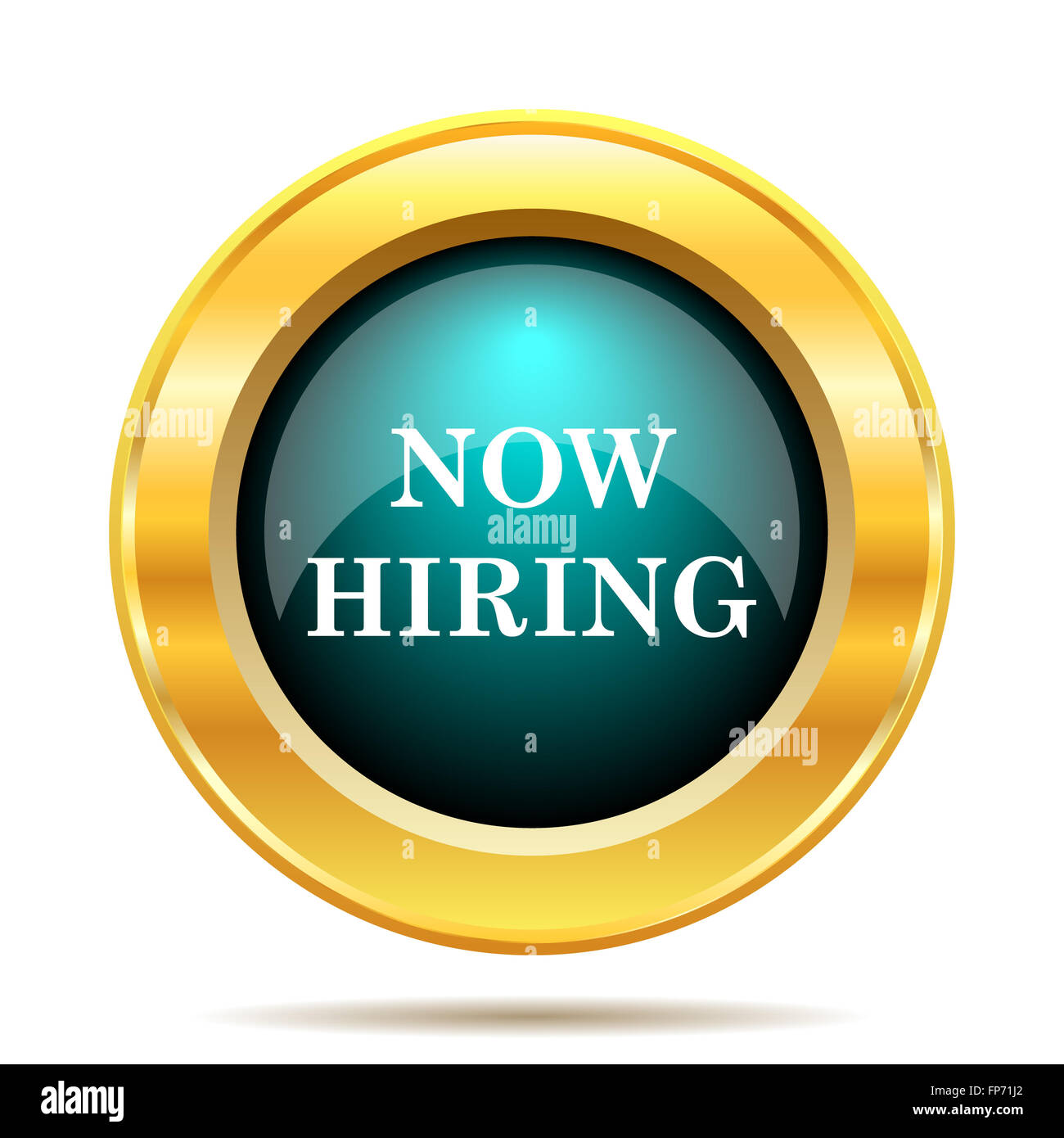 Now hiring icon. Internet button on white background Stock Photo - Alamy