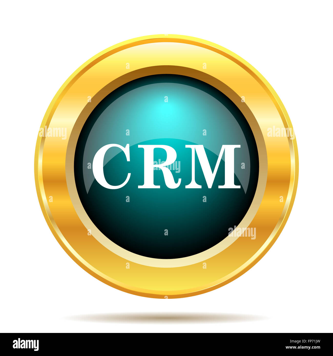 CRM icon. Internet button on white background Stock Photo - Alamy