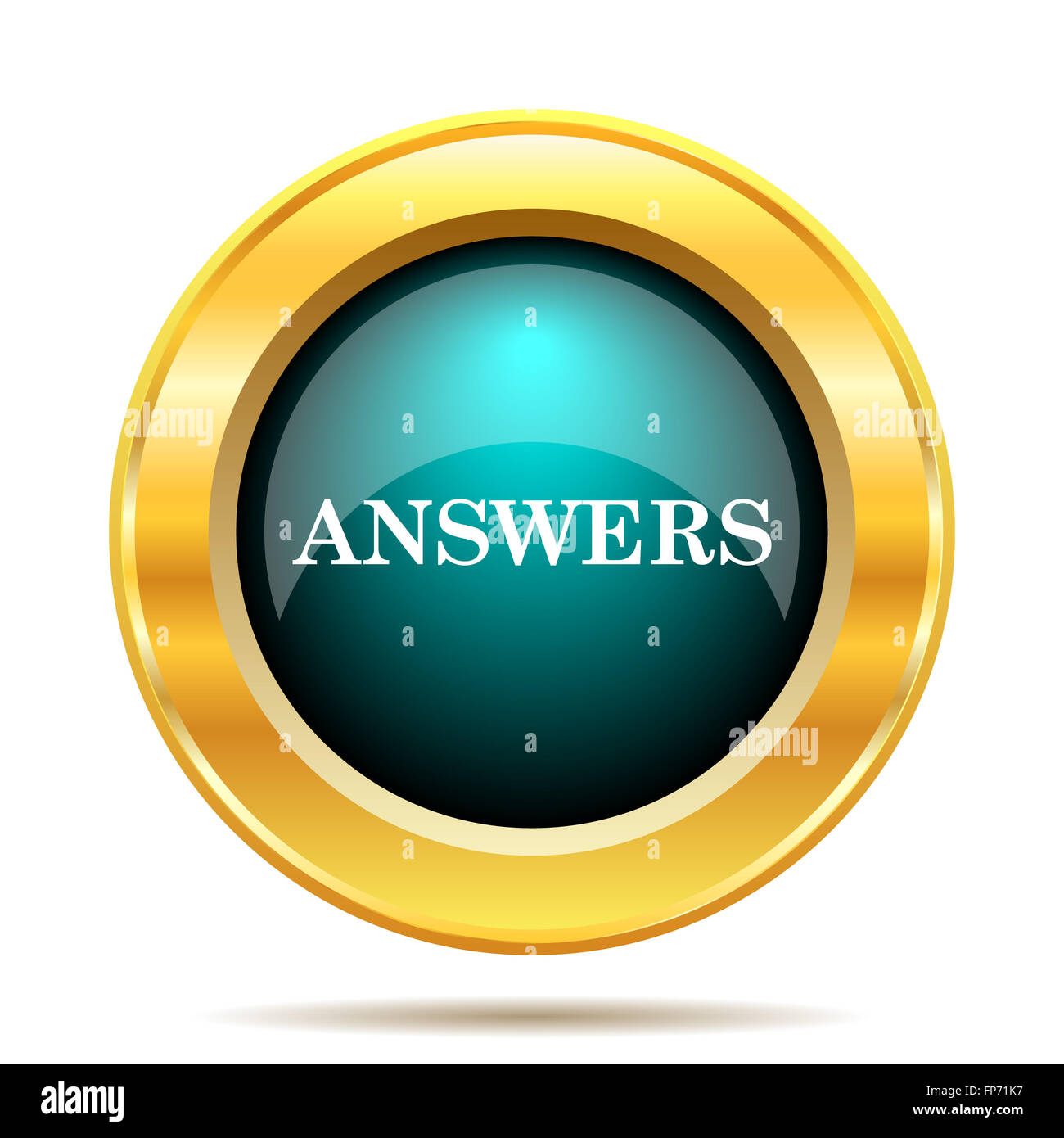 Answers icon. Internet button on white background Stock Photo - Alamy