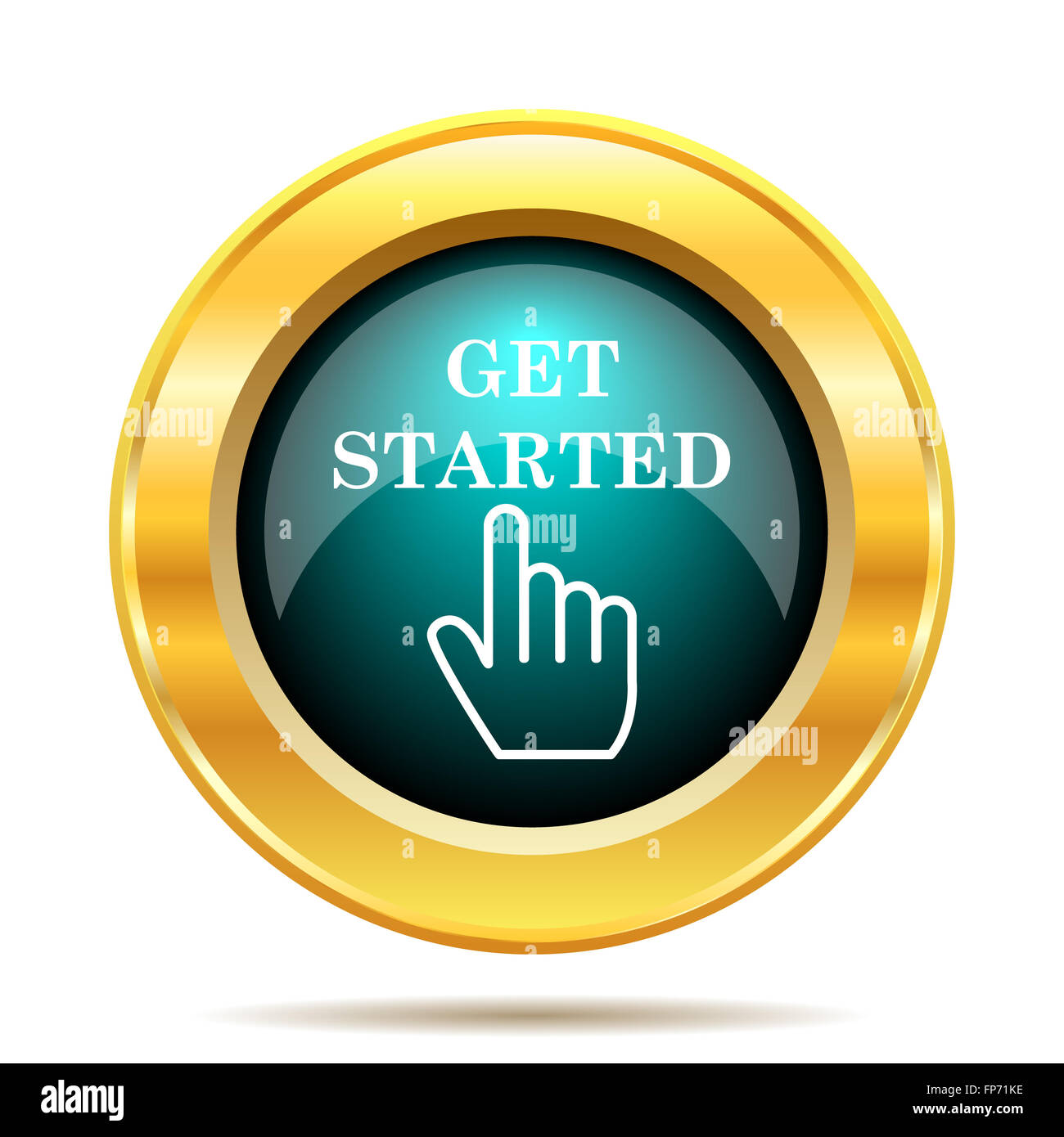 Get started icon. Internet button on white background Stock Photo - Alamy