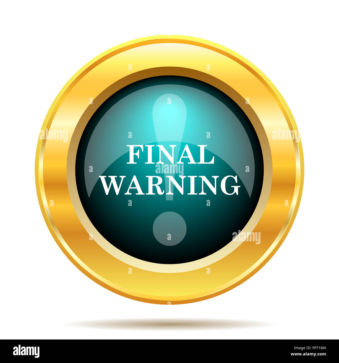 Final warning icon. Internet button on white background Stock Photo - Alamy