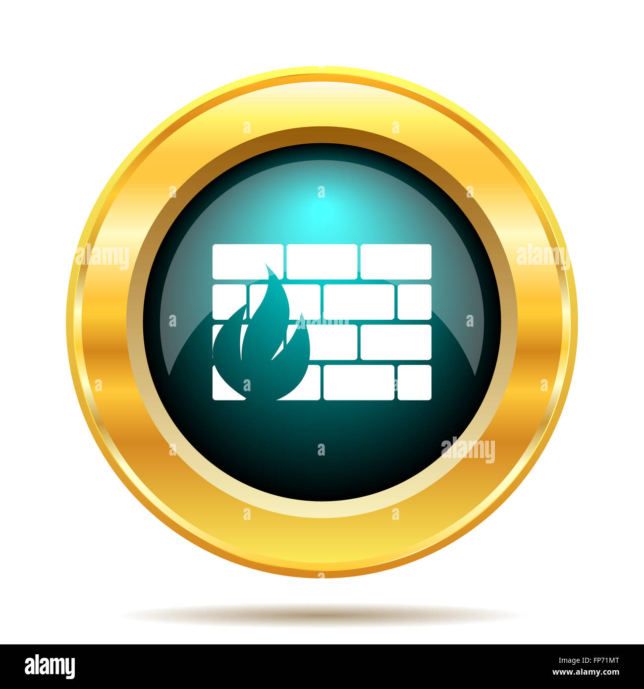 Firewall icon. Internet button on white background Stock Photo - Alamy
