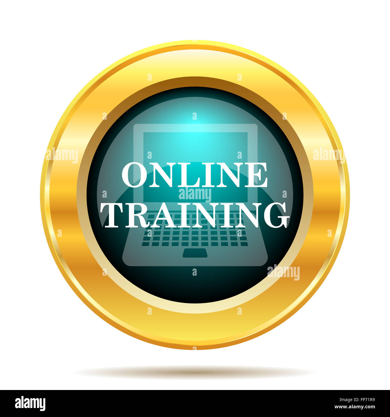 Online training icon. Internet button on white background Stock Photo ...