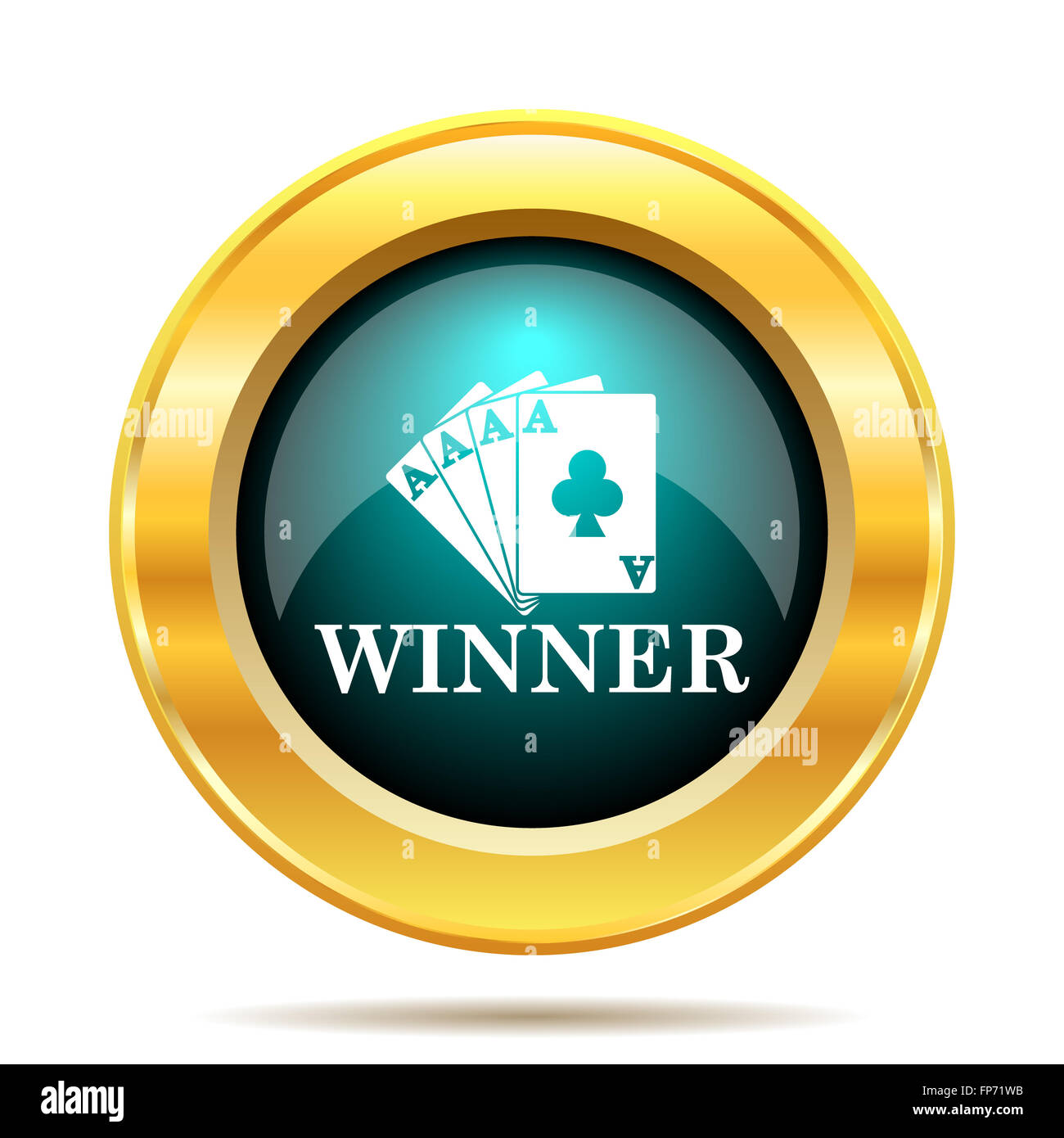 Poker winner icon. Internet button on white background Stock Photo - Alamy