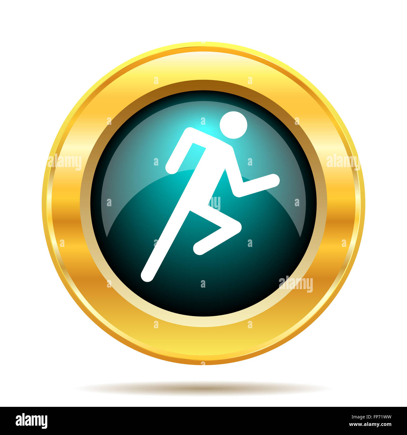 Running man icon. Internet button on white background Stock Photo - Alamy