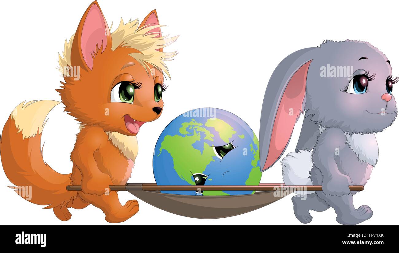 Cute planet earth cartoon Stock Vector Images - Alamy