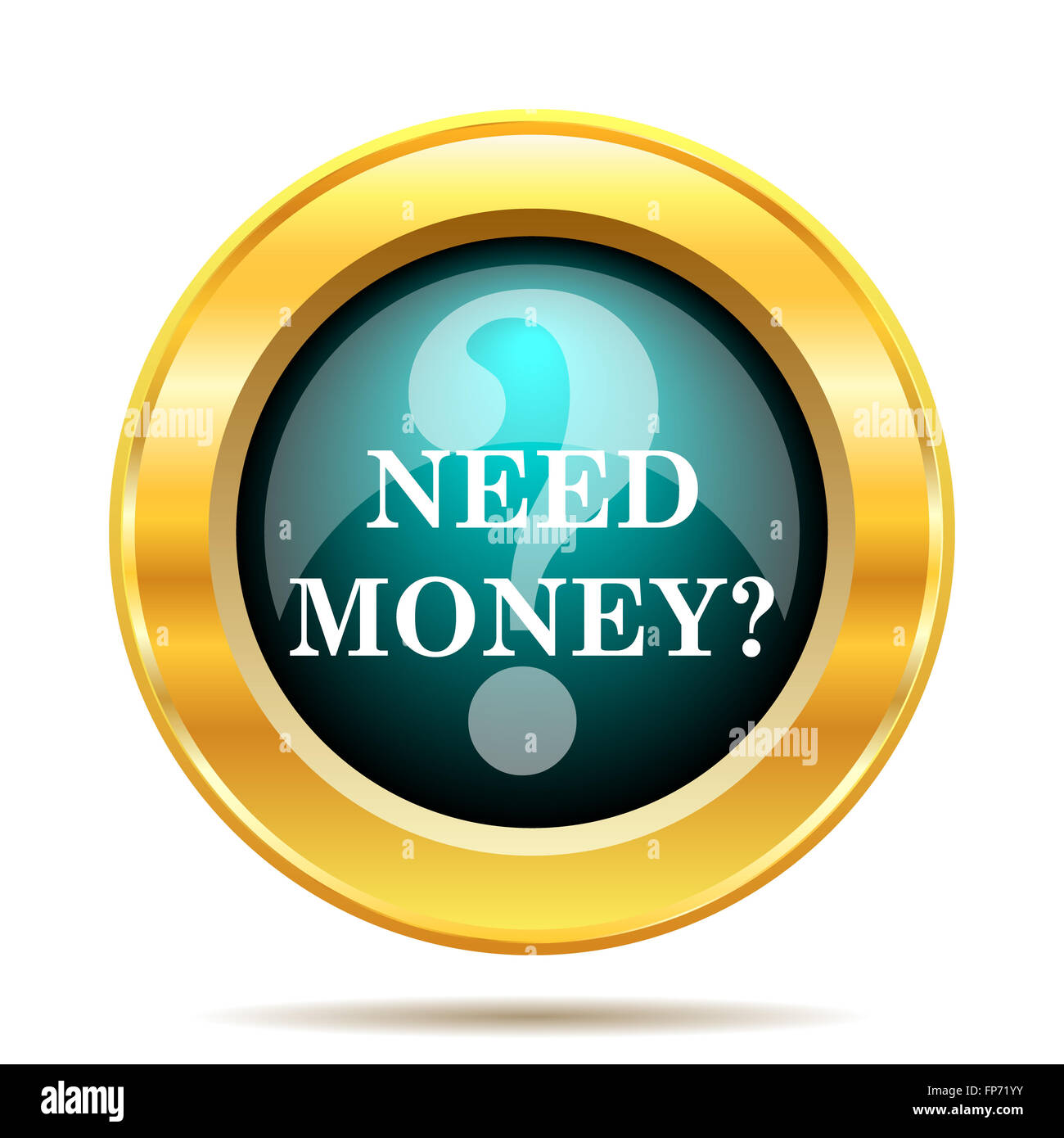 Need money icon. Internet button on white background Stock Photo - Alamy