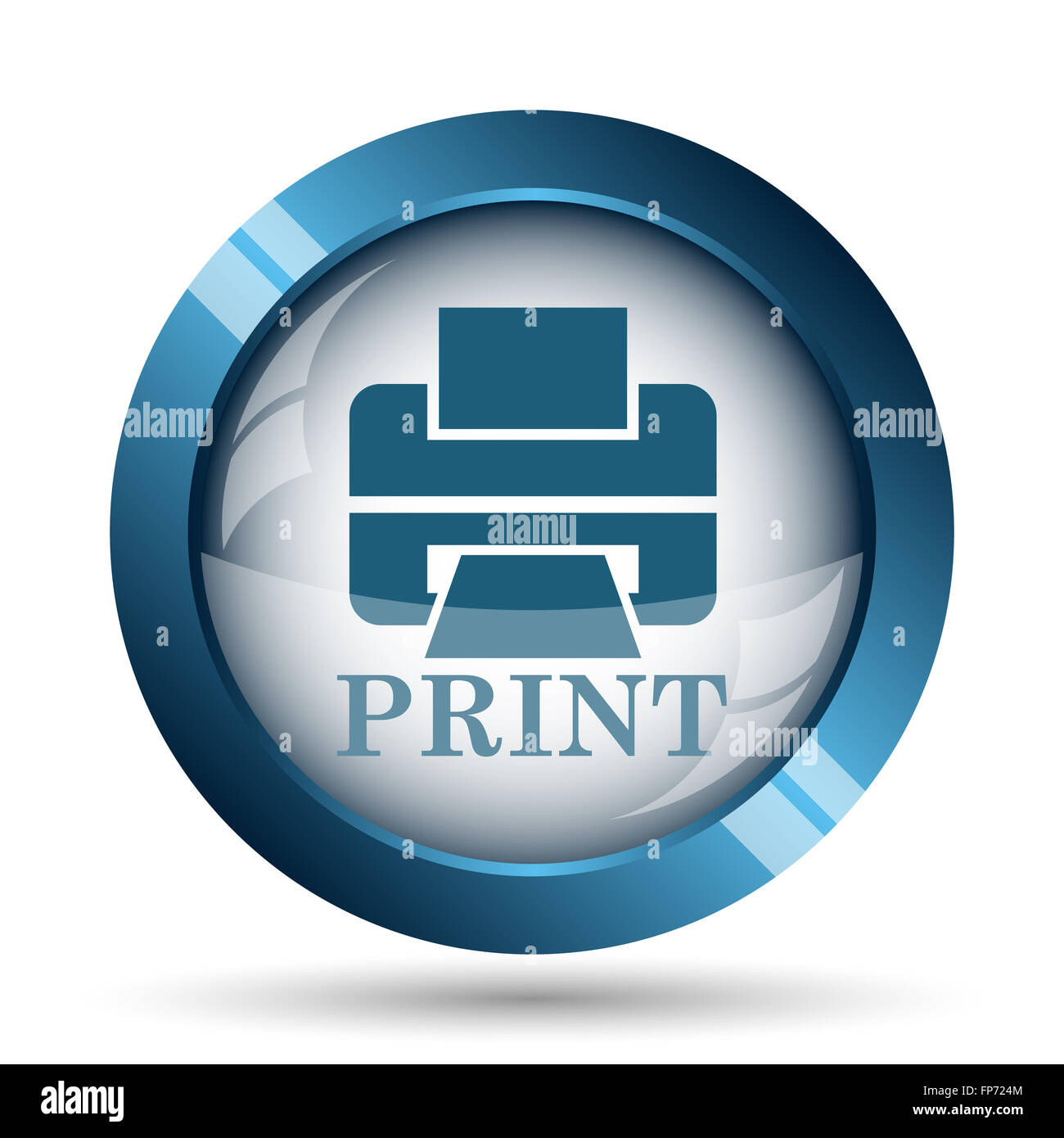 Printer with word PRINT icon. Internet button on white background Stock ...