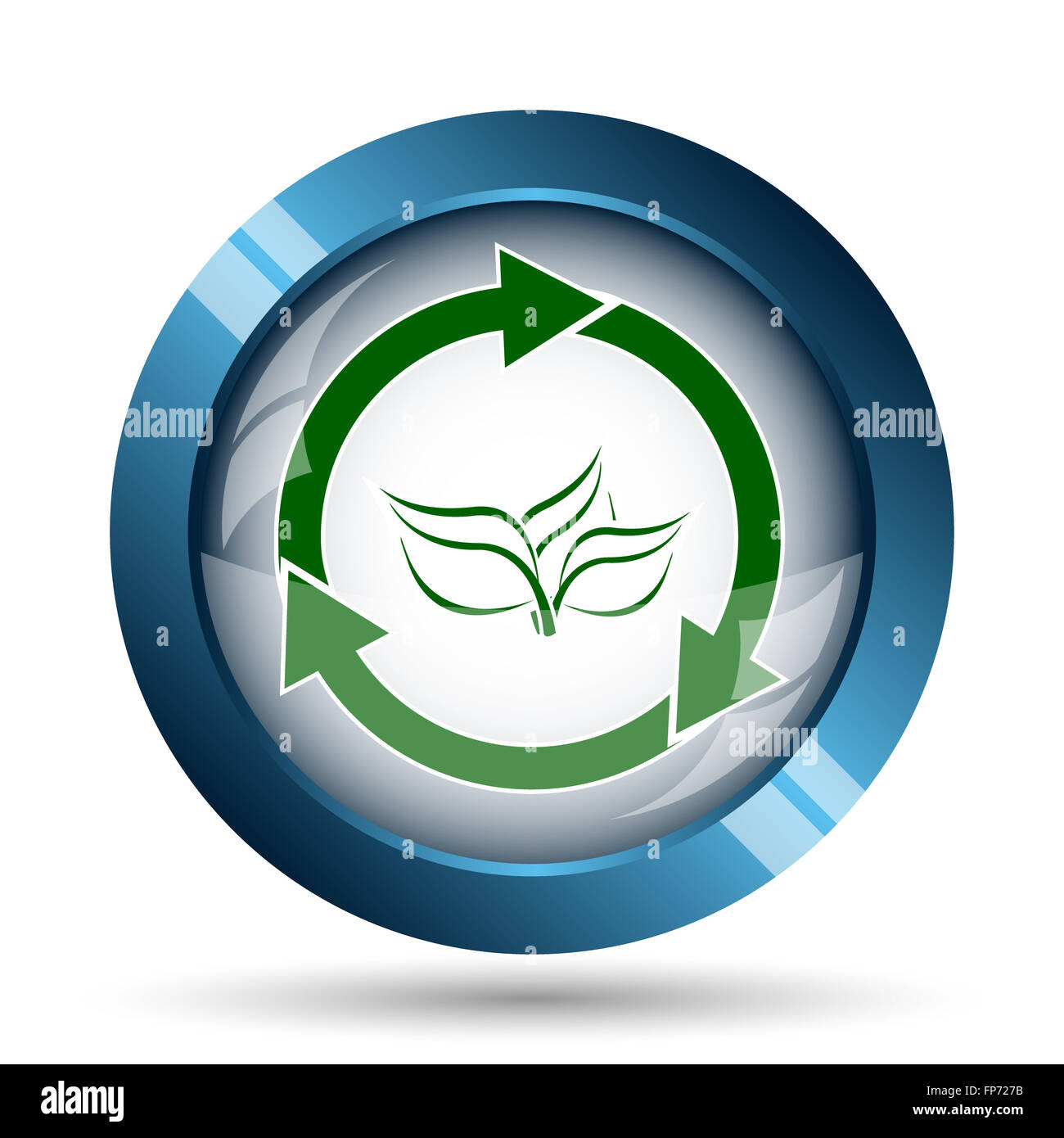 Recycle arrows icon. Internet button on white background Stock Photo ...