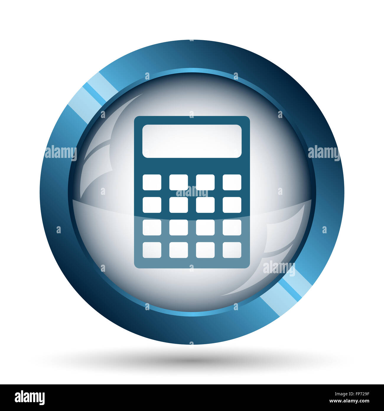 Calculator icon. Internet button on white background Stock Photo - Alamy