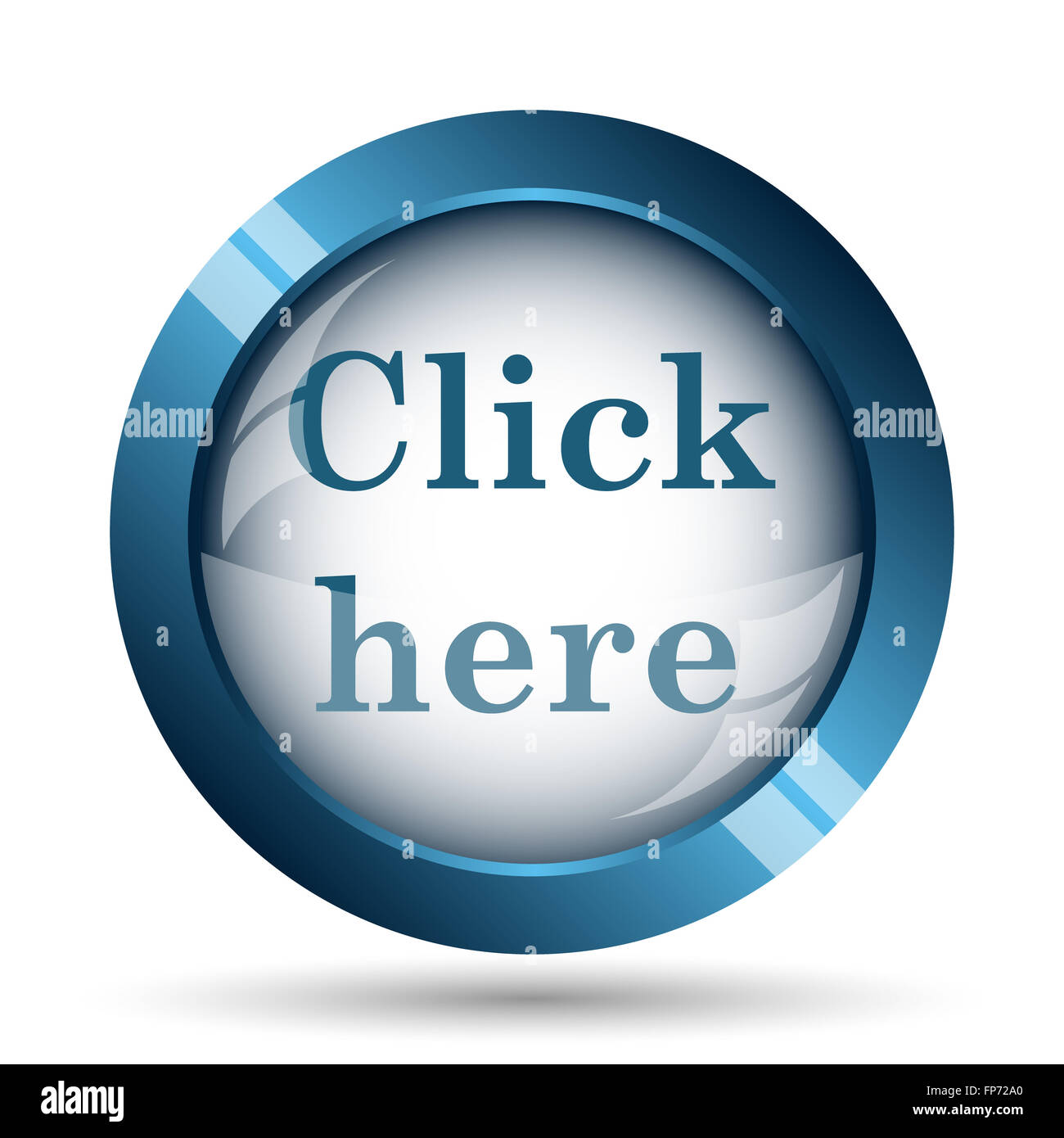 Click here icon. Internet button on white background Stock Photo - Alamy