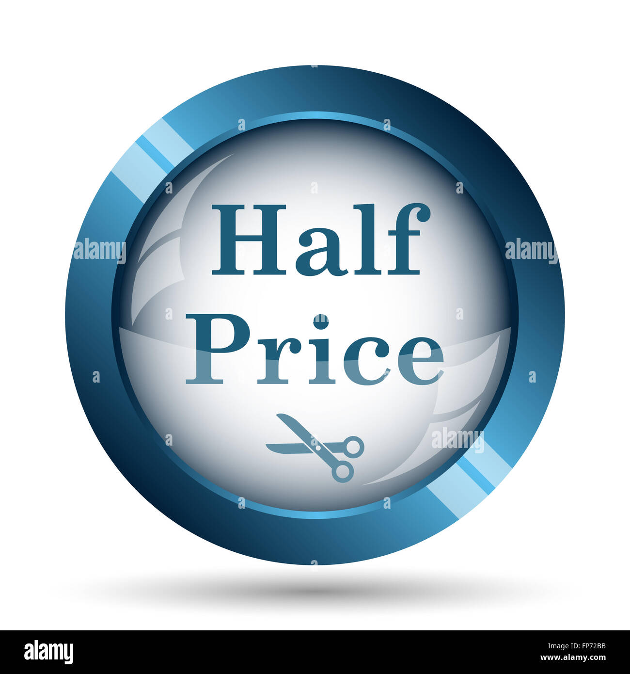 Half price icon. Internet button on white background Stock Photo - Alamy