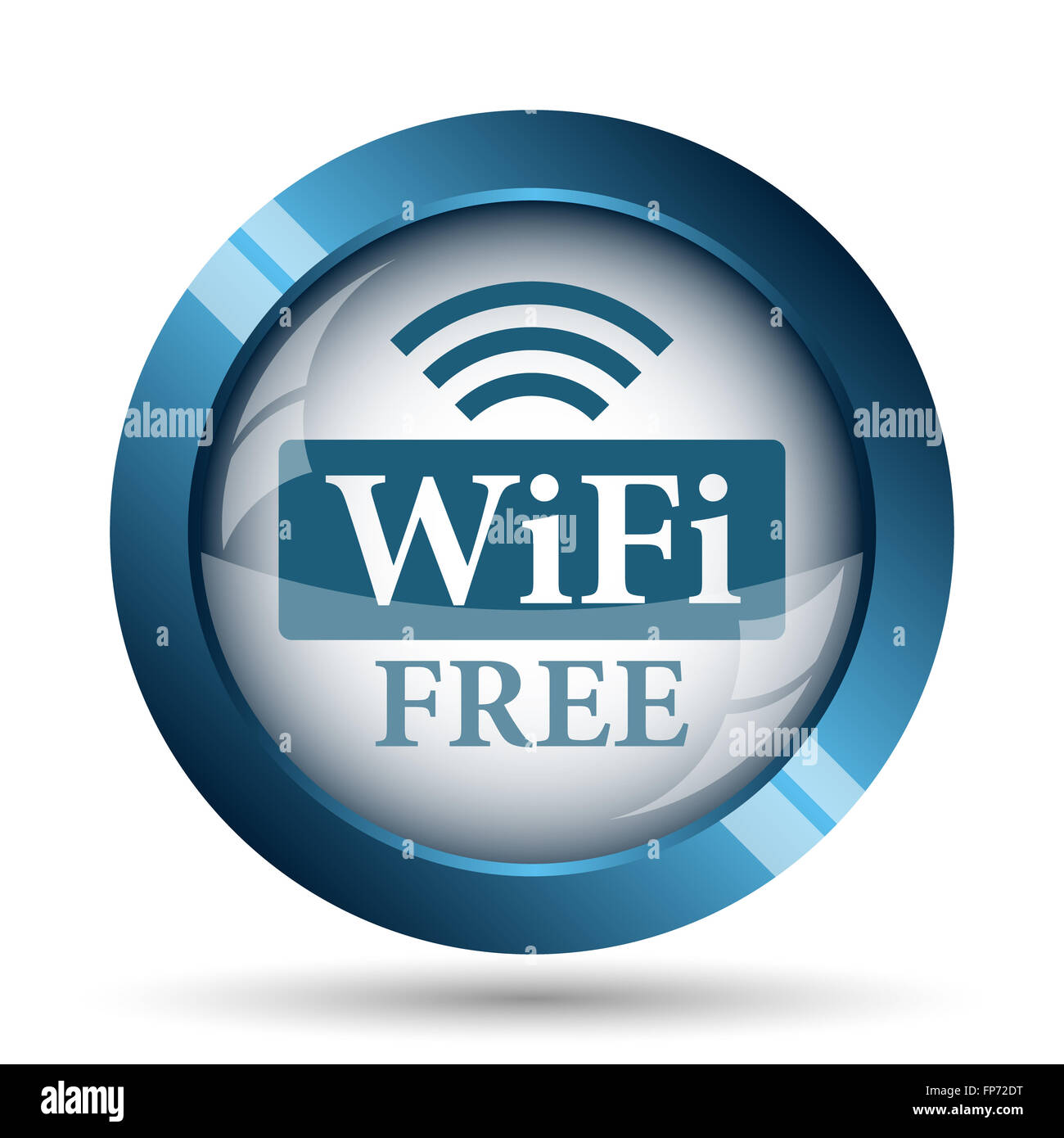 WIFI free icon. Internet button on white background Stock Photo - Alamy