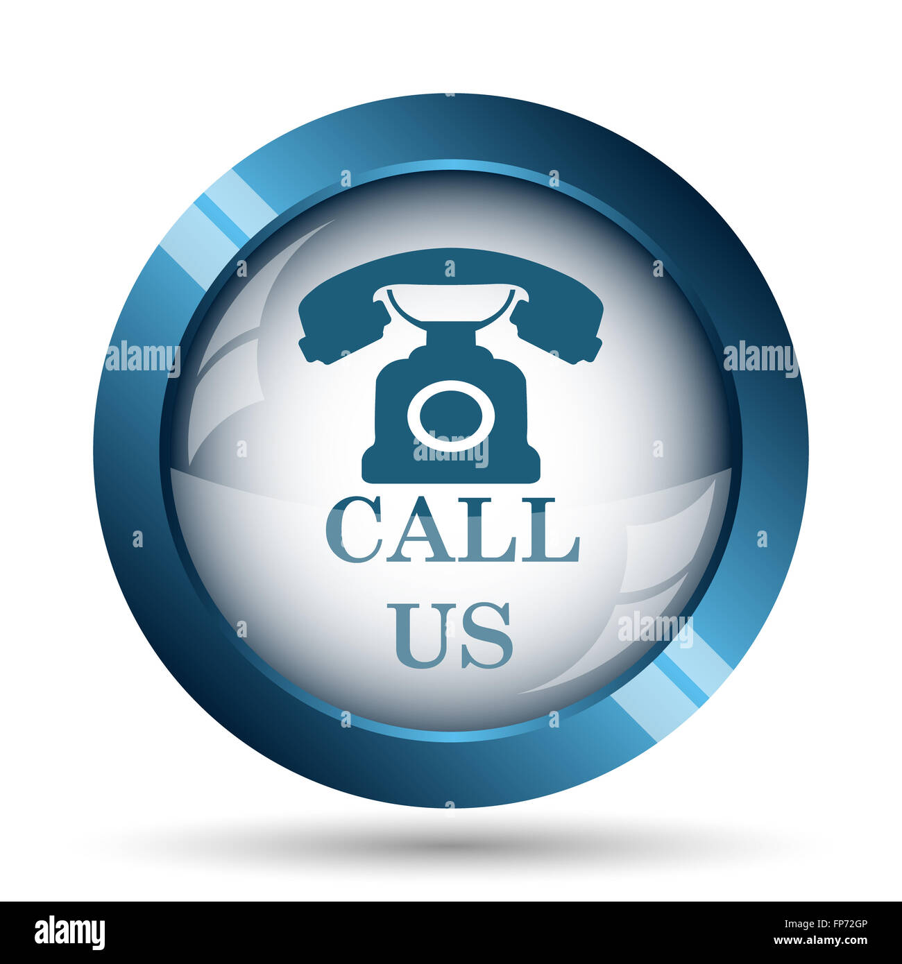 Call us icon. Internet button on white background Stock Photo - Alamy
