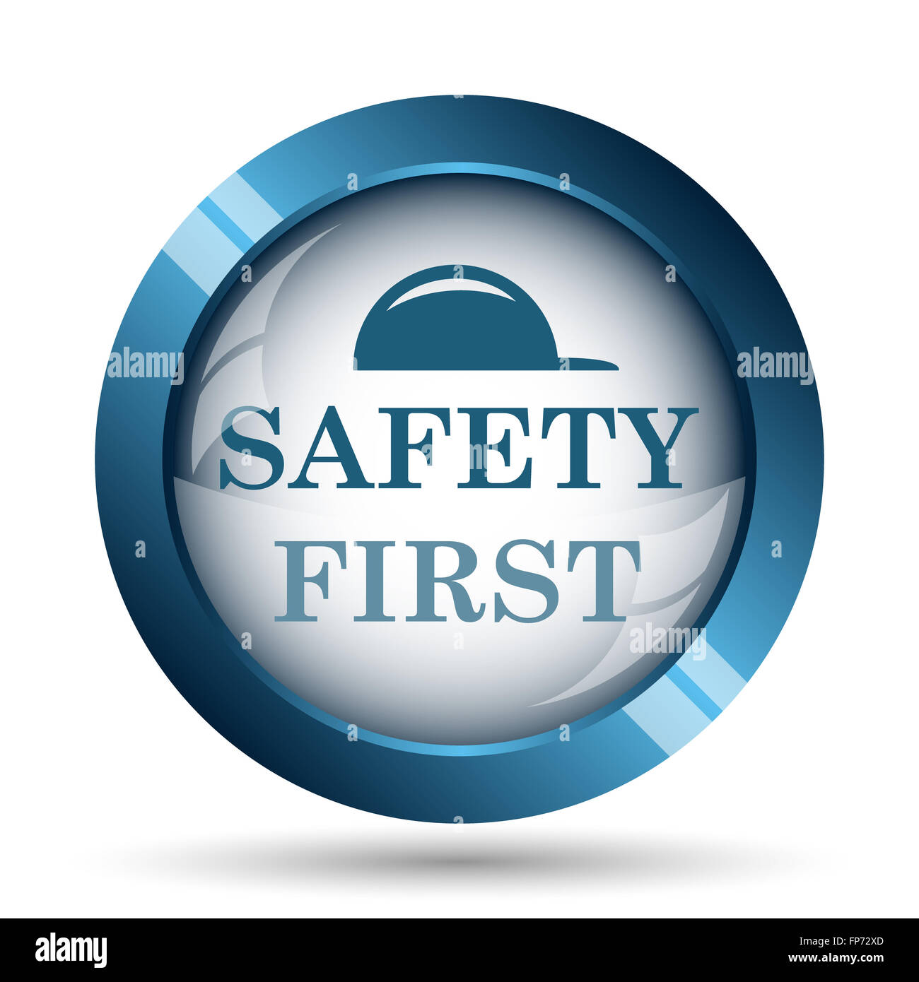 Safety first icon. Internet button on white background Stock Photo - Alamy
