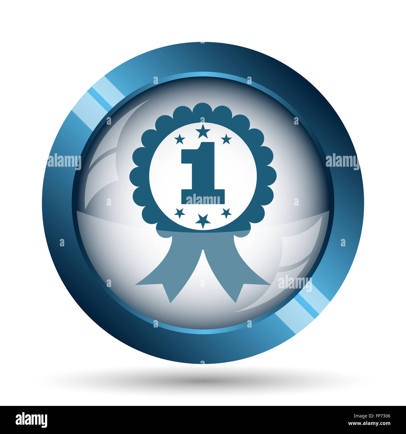 First prize ribbon icon. Internet button on white background Stock ...