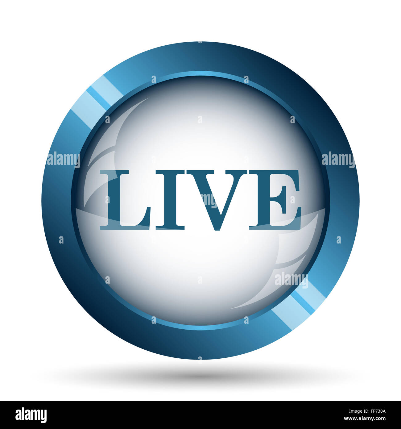 Live icon. Internet button on white background Stock Photo - Alamy