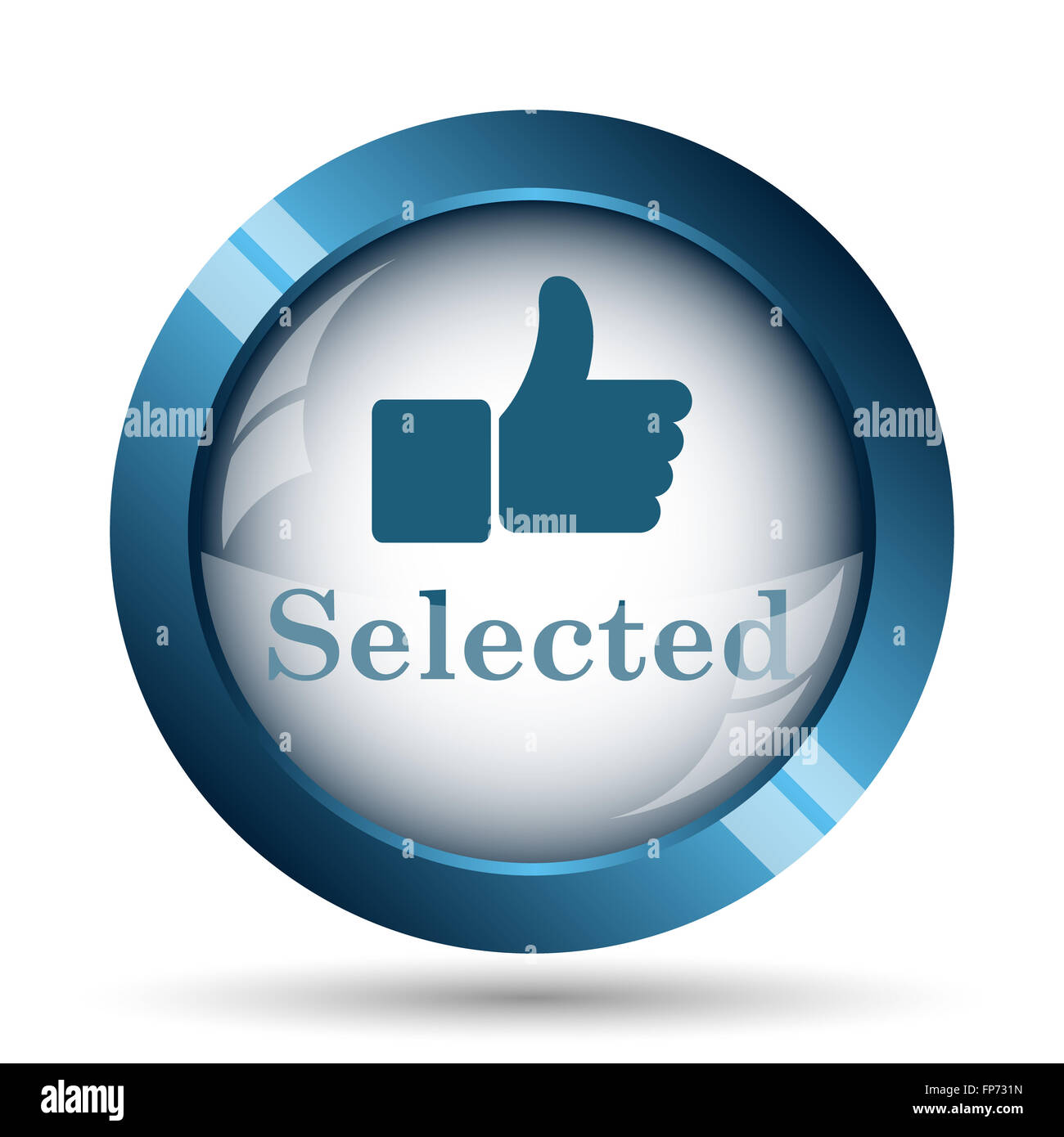 Selected icon. Internet button on white background Stock Photo - Alamy