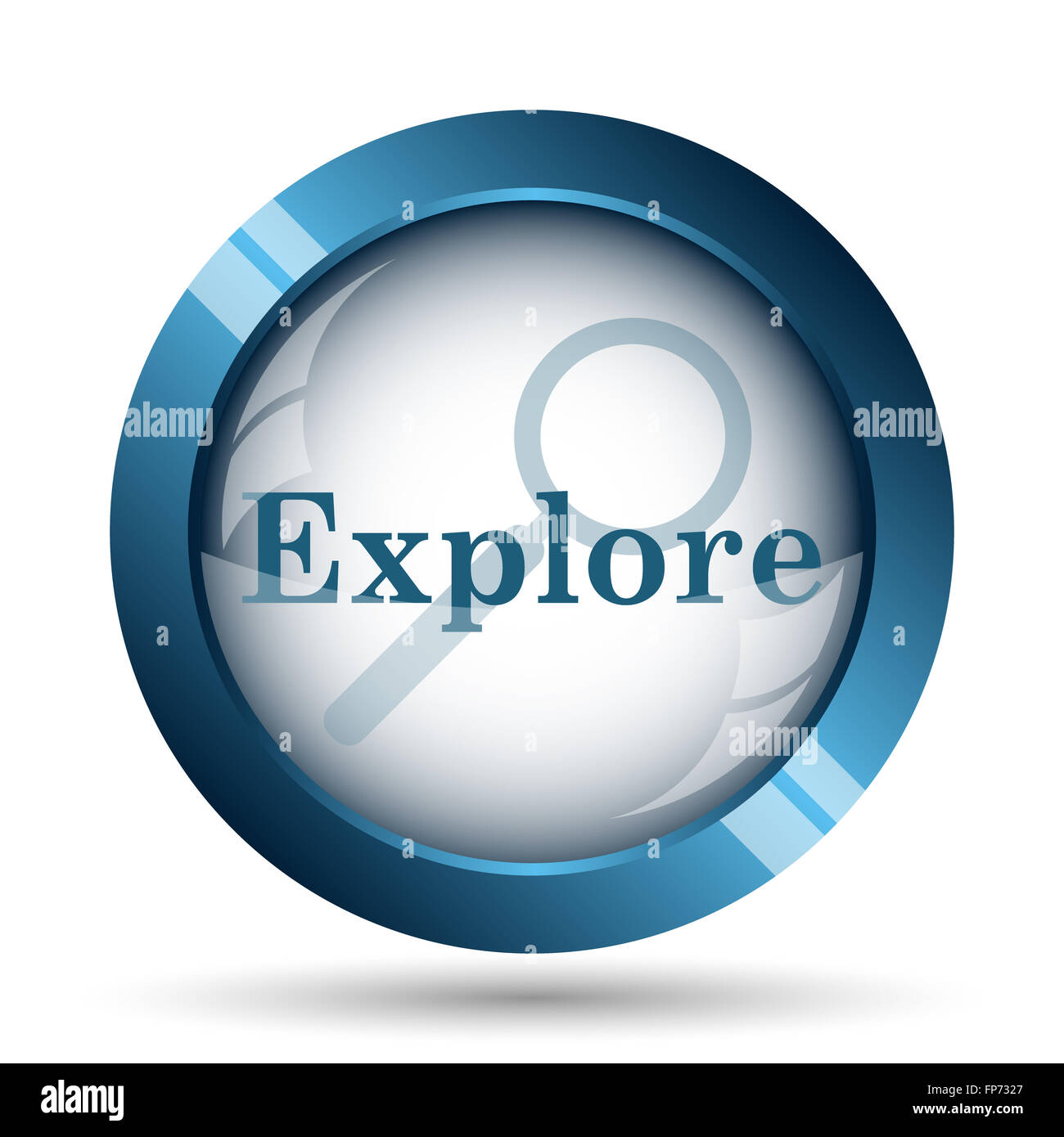 Explore icon. Internet button on white background Stock Photo - Alamy