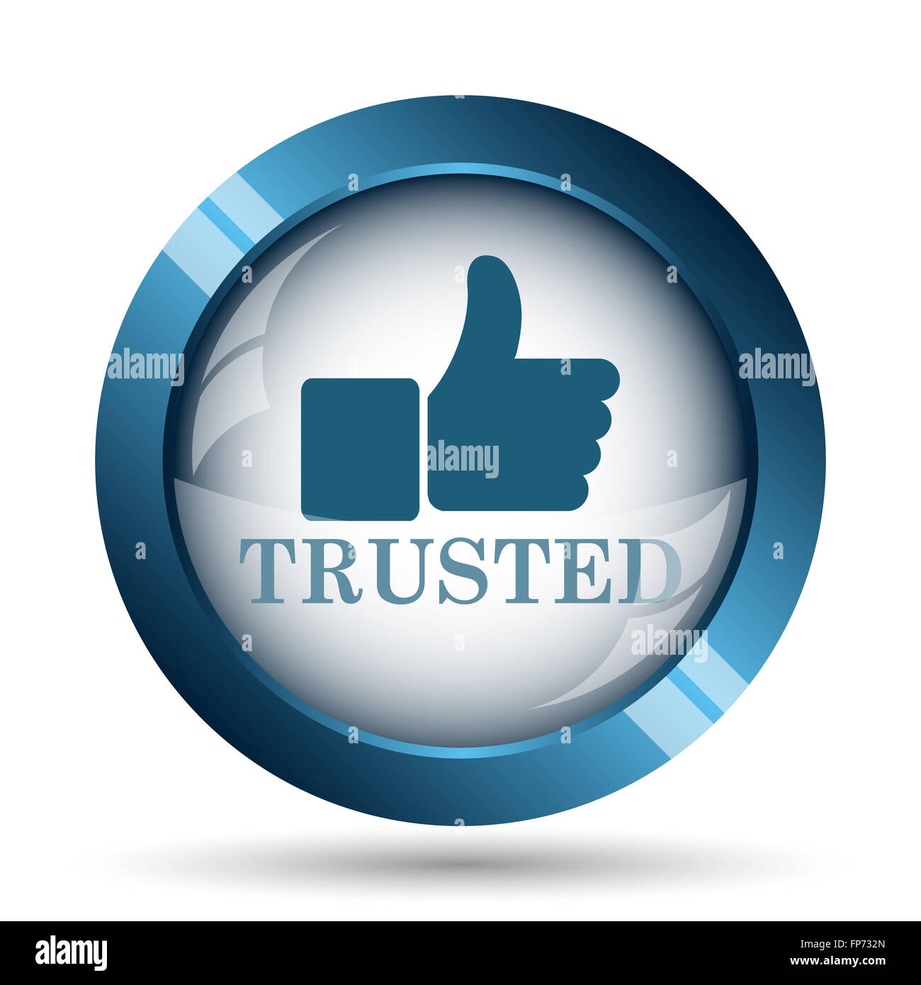 Trusted icon. Internet button on white background Stock Photo - Alamy