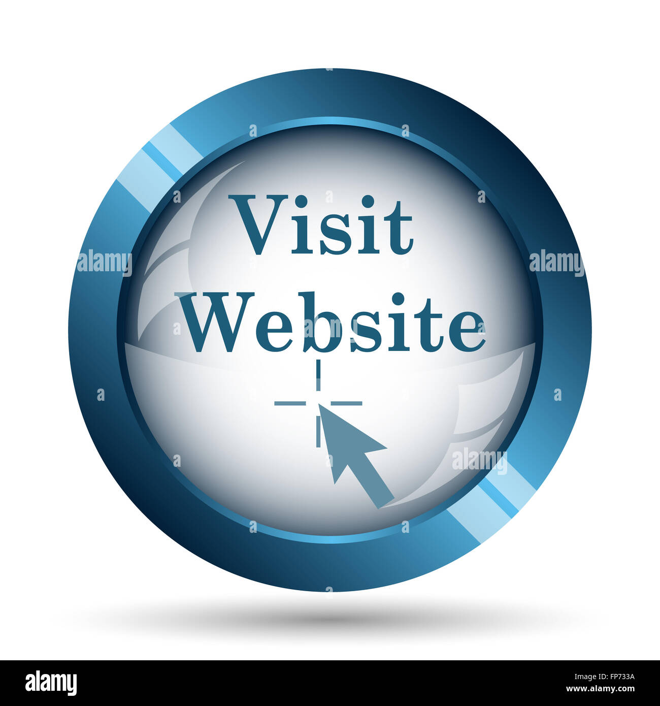 Visit website icon. Internet button on white background Stock Photo - Alamy