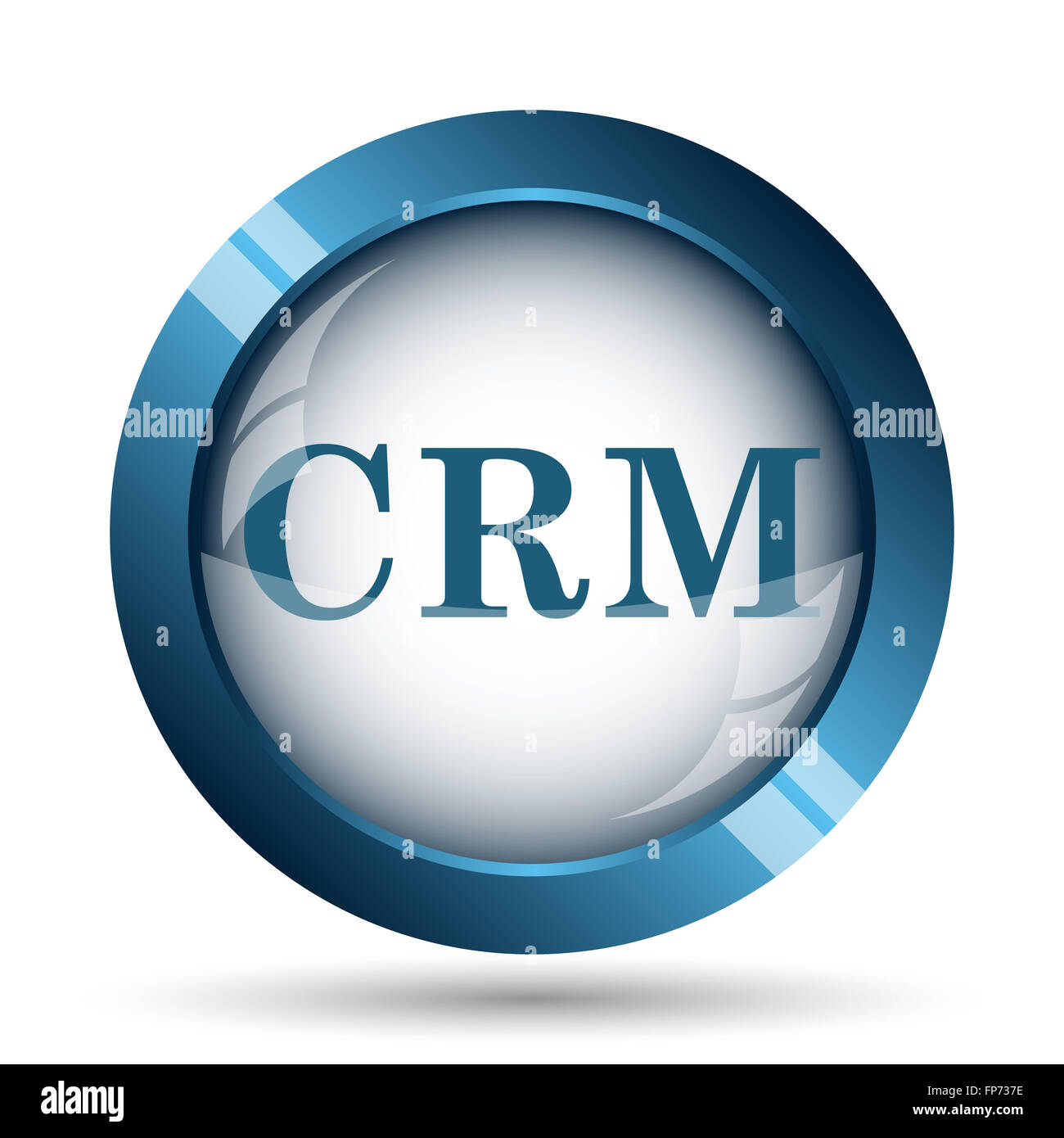 CRM icon. Internet button on white background Stock Photo - Alamy