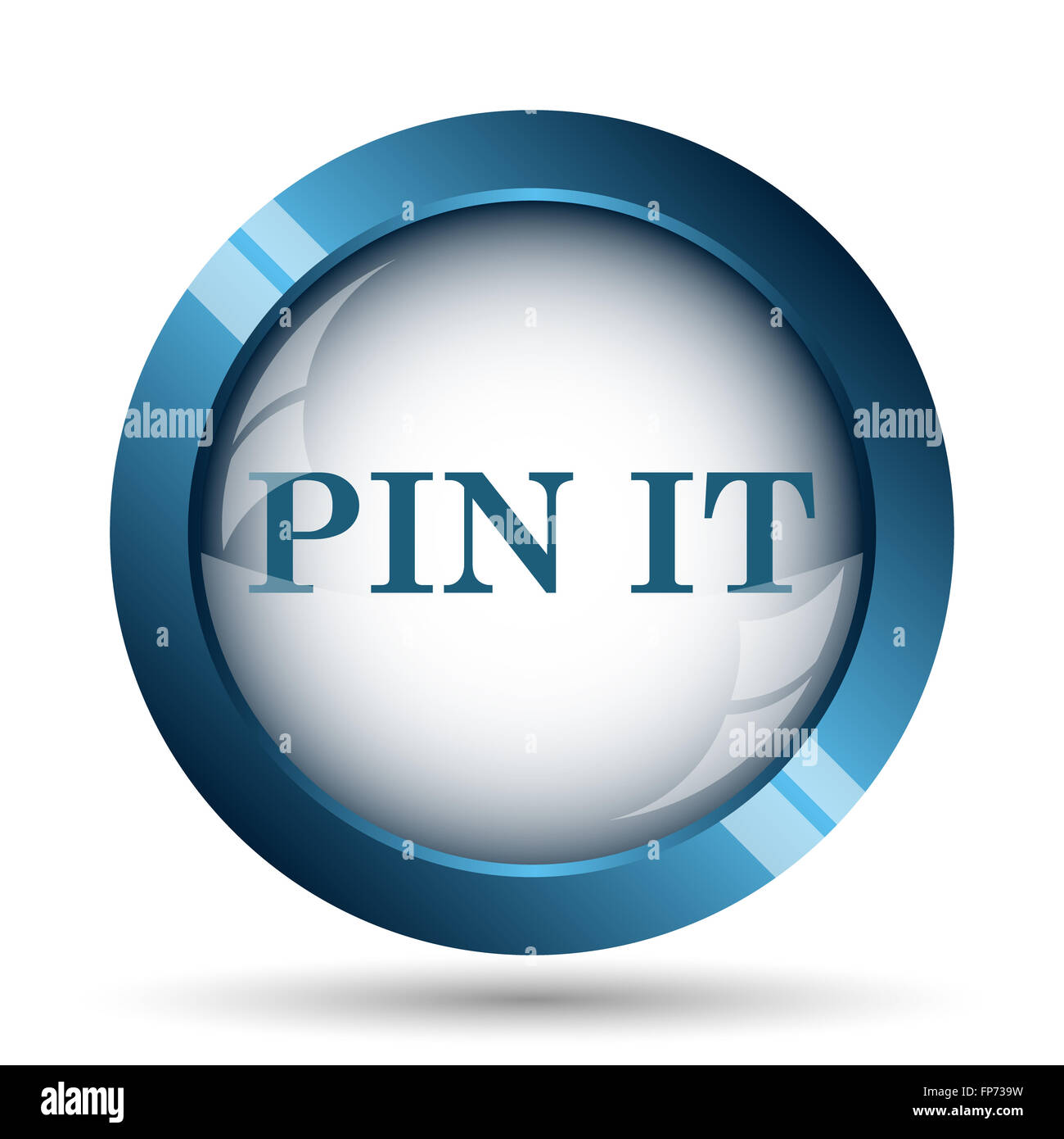Pin it icon. Internet button on white background Stock Photo - Alamy