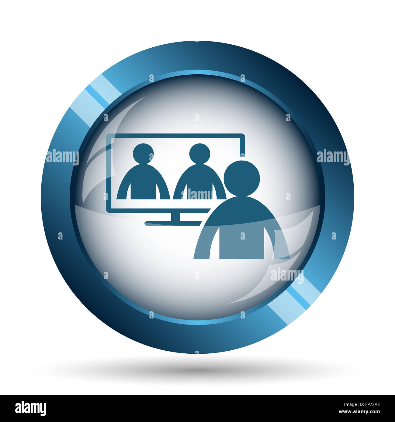 Video conference, online meeting icon. Internet button on white ...