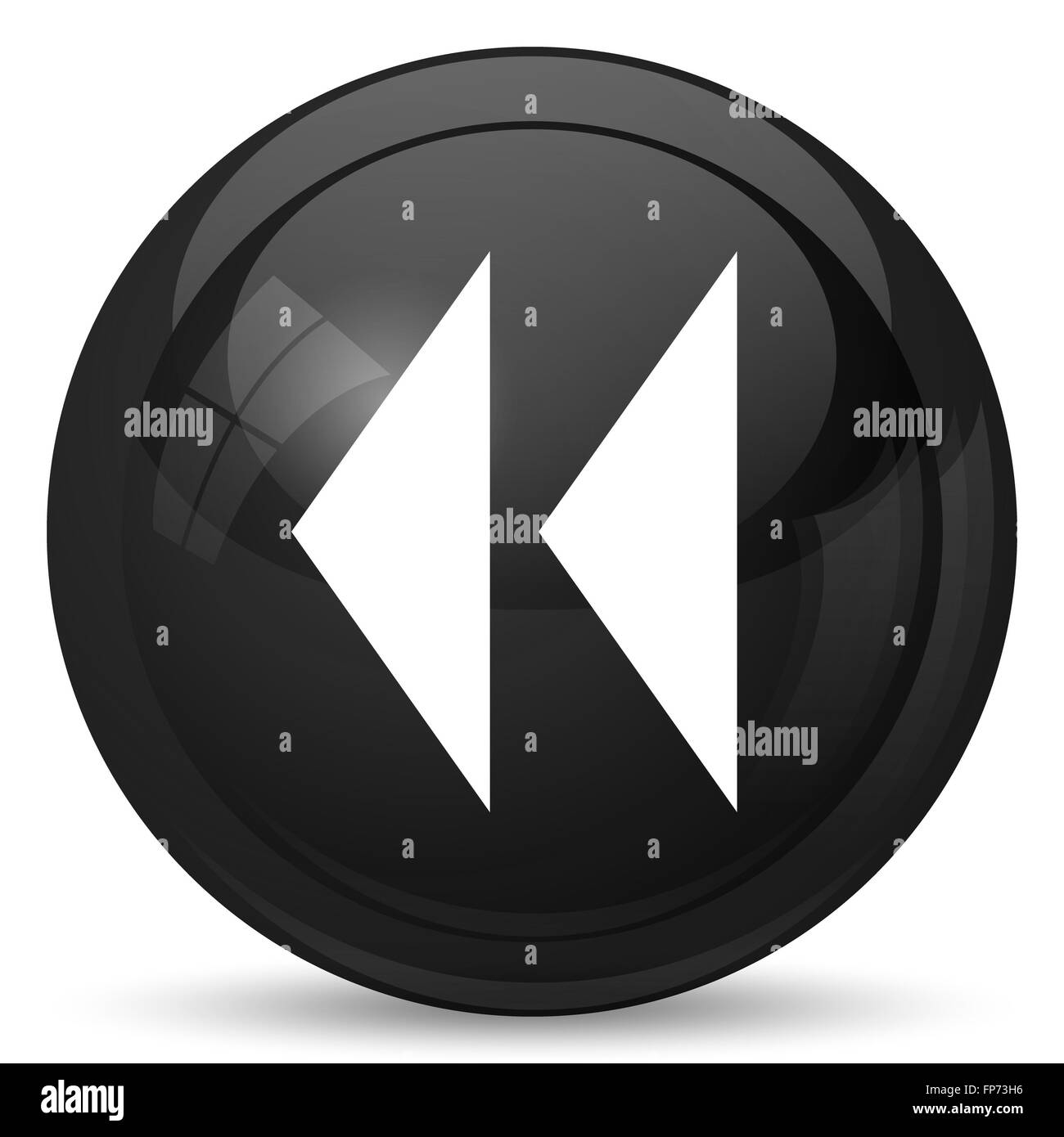 Rewind icon. Internet button on white background Stock Photo - Alamy